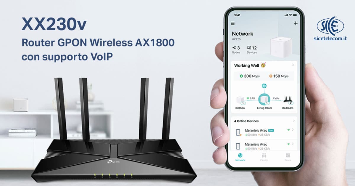 TP-Link XX230v, il Router GPON Wireless AX1800 VoIP